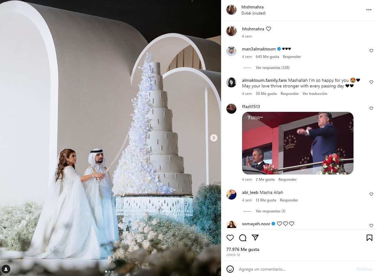 La impresionante y elegantísima boda de diamantes de Sheikha Mahra ...