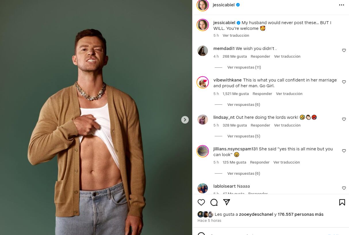 Jessica Biel presume con orgullo impresionantes abs de Justin Timberlake