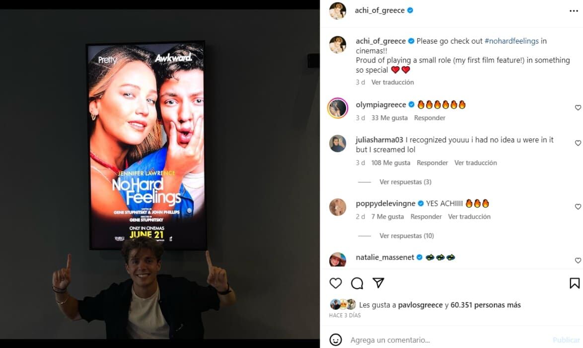 El príncipe Achileas de Grecia debuta en el cine junto a Jennifer Lawrence