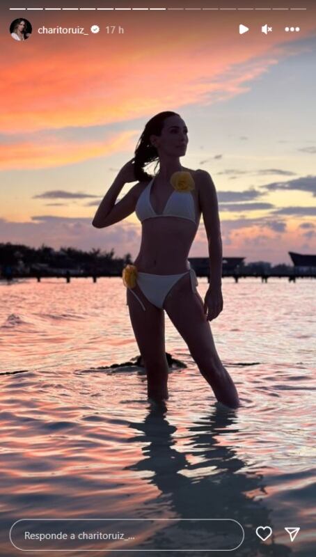 Charito Ruiz, tras 'indirecta' a Ernesto D'Alessio, deslumbra en bikini blanco